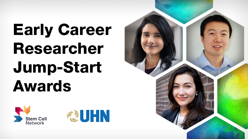 Image of Drs. Bhat, Tikhonova and Wang with logos for the Stem Cell ...